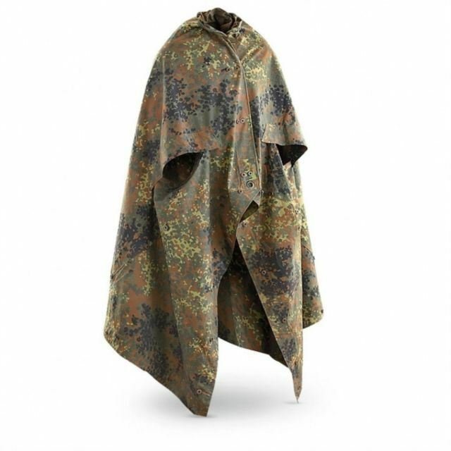 Waterproof German military tent with poles Flecktarn camouflage - GoMilitar