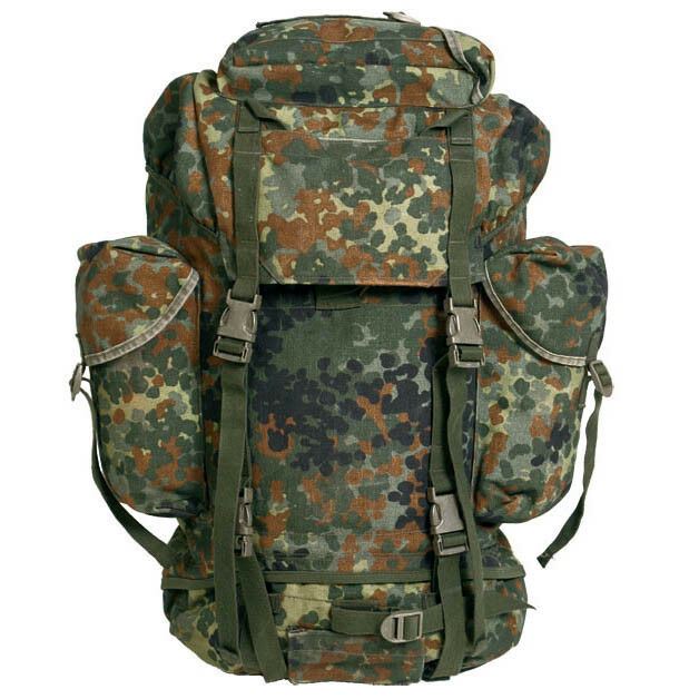 Original German Military Tactical Backpack 65L Combat Rucksack Fleckta ...