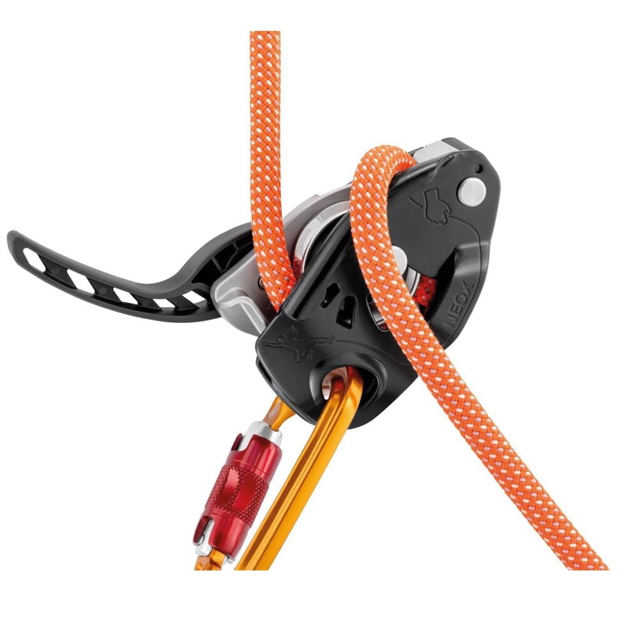 PETZL NEOX Belay Device Assisted Braking Control Top Rope Climbing Bla ...
