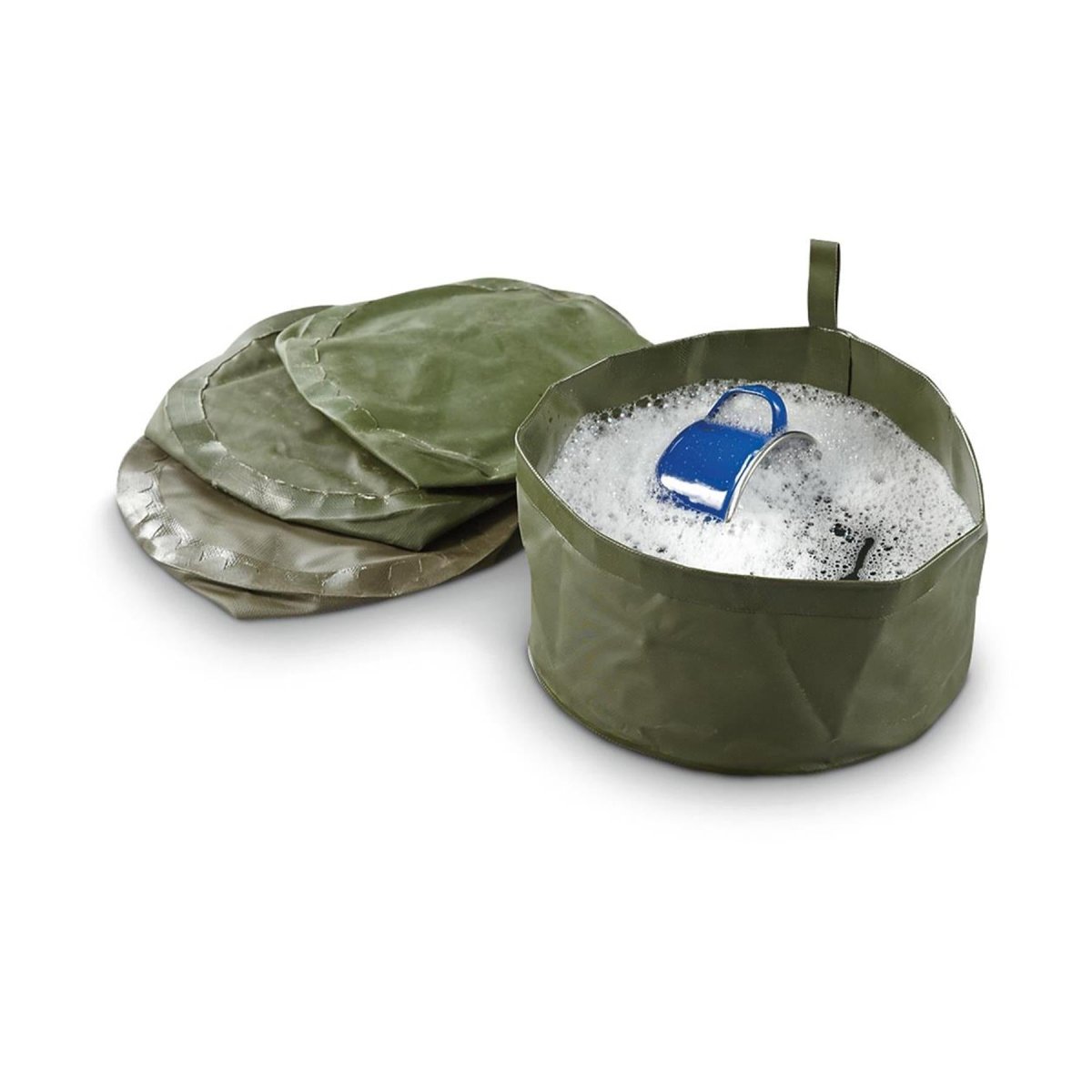 Collapsible water bowl Original Netherlands Army wash case - GoMilitar